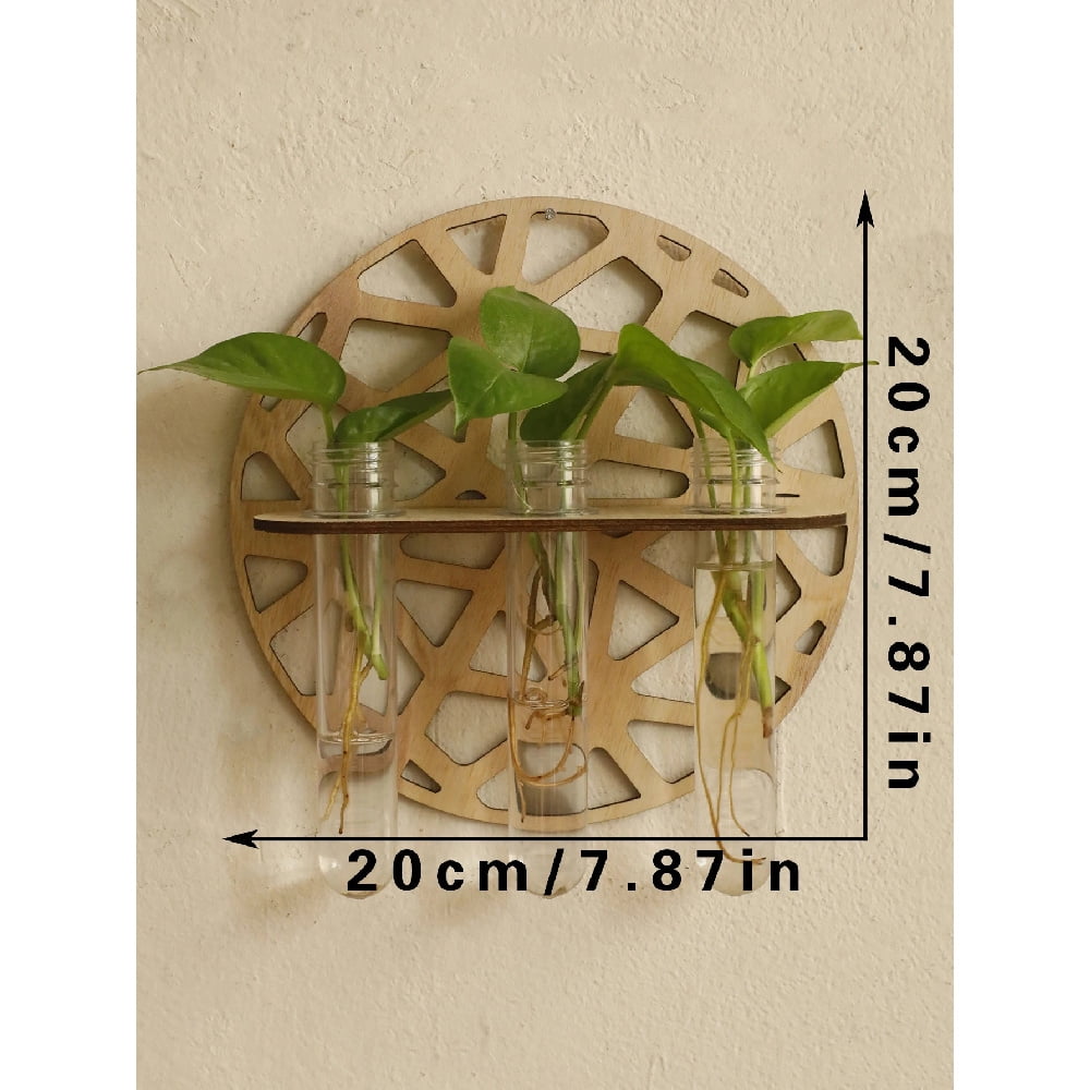 Plant Propagation Flowerpot With 3 Tubes，Wall Mounted Wooden ...