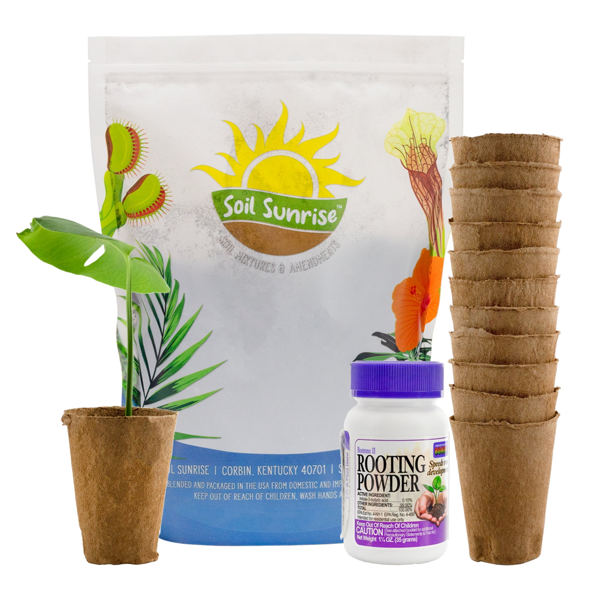 Plant Propagation Starter Kit (14-Piece Set), Includes Rooting Hormone ...