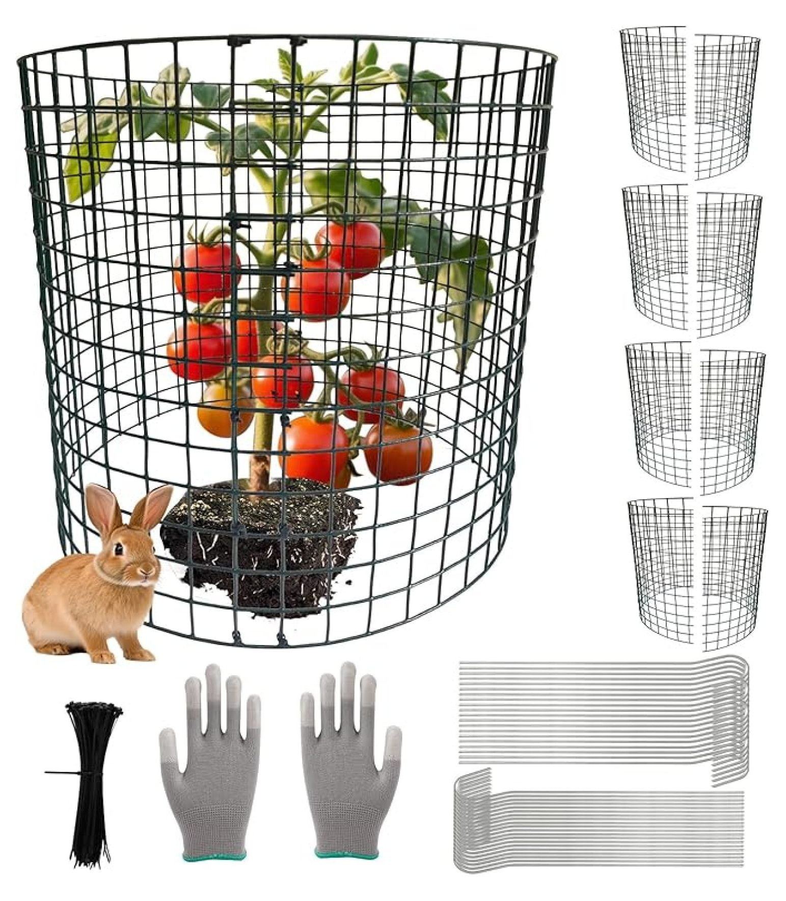 Plant Protector from Animals - 7lb Metal Plant Cages 14x14x14in - Heavy ...