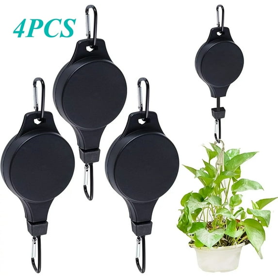 SIISLL Retractable Plant Hanger, Adjustable Pulley Hooks for Hanging ...