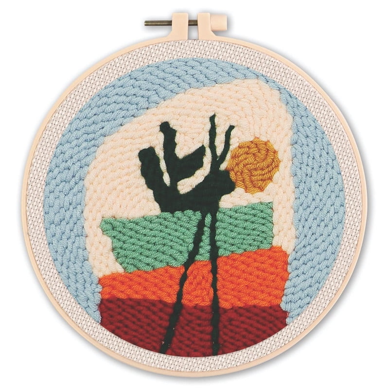 Plant Punch Needle Kits Adults Beginner, Handcraft DIY Craft Hoop Kit ...