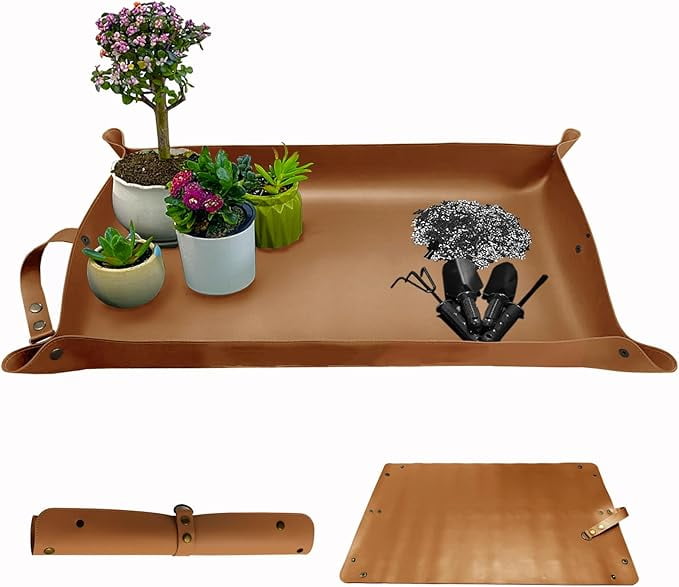 Plant Repotting Mat,Waterproof Leather Plant Transplanting Mat,Indoor ...