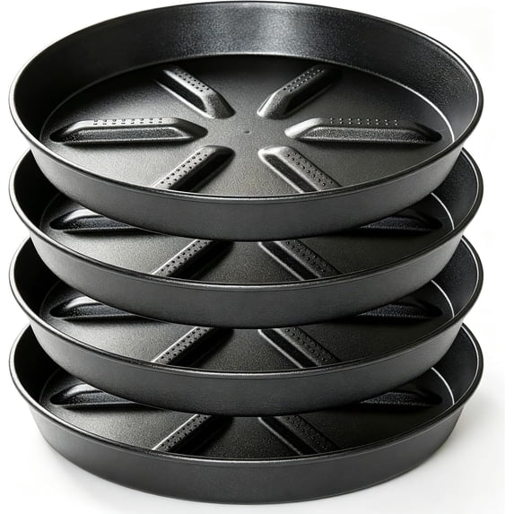 Plant Saucer 8 Inch 4 Pack Round, Sturdy Thick Plastic with Elevated ...