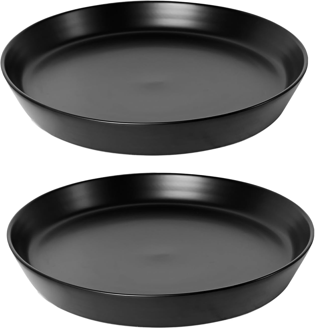 Plant Saucer Black Ceramic Deep Pot Tray - 2 Pack 8.9/9 inch, Planter ...