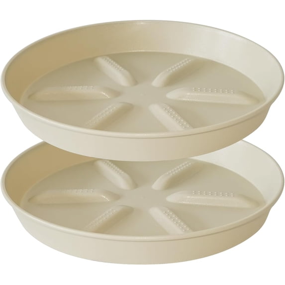 Plant Saucer Heavy Duty 14 Inch 2 Pakc, Thick Plastic with Raised ...