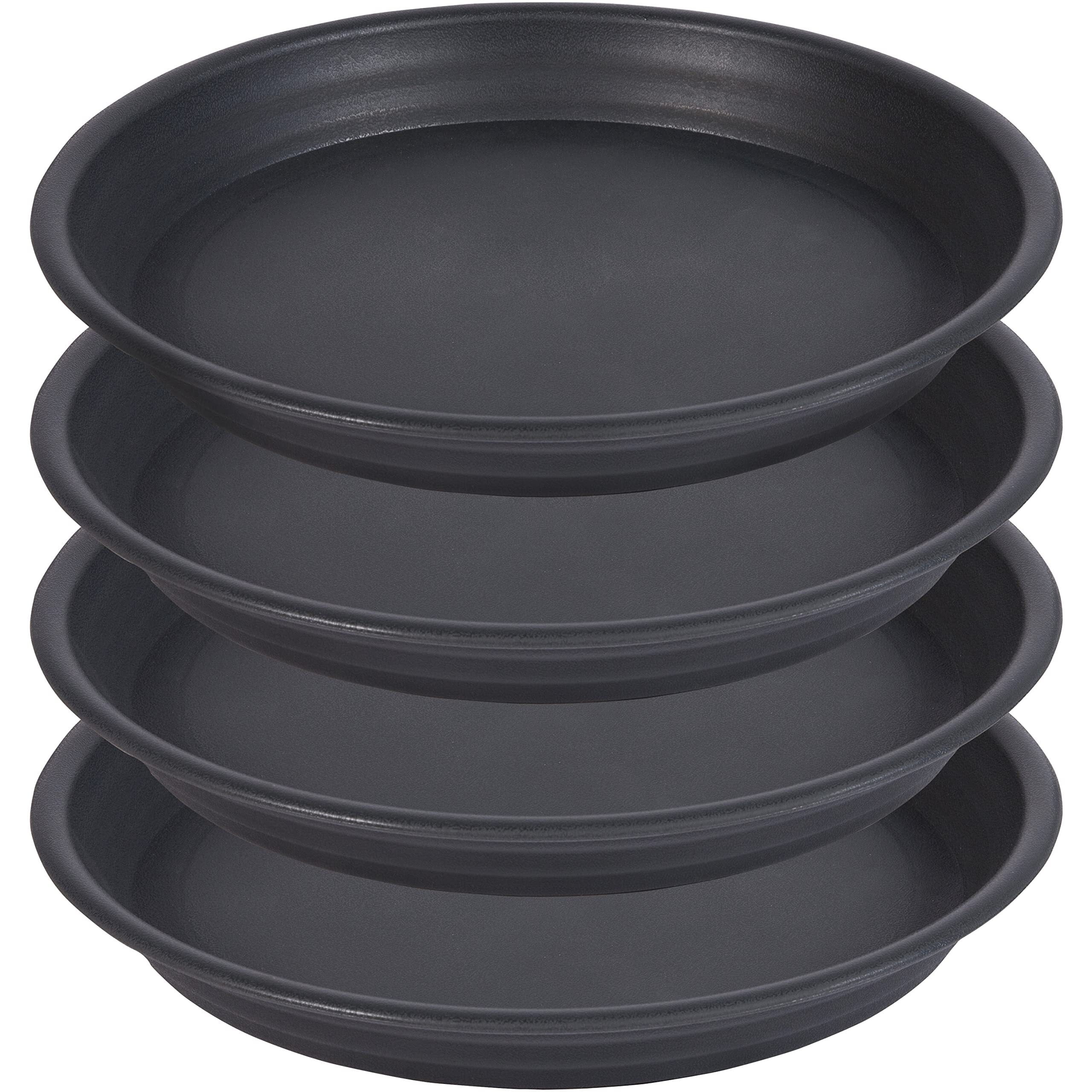 Plant Saucer Pot Tray 14 inch, 4 Packs Plastic Flower Planter Saucers ...