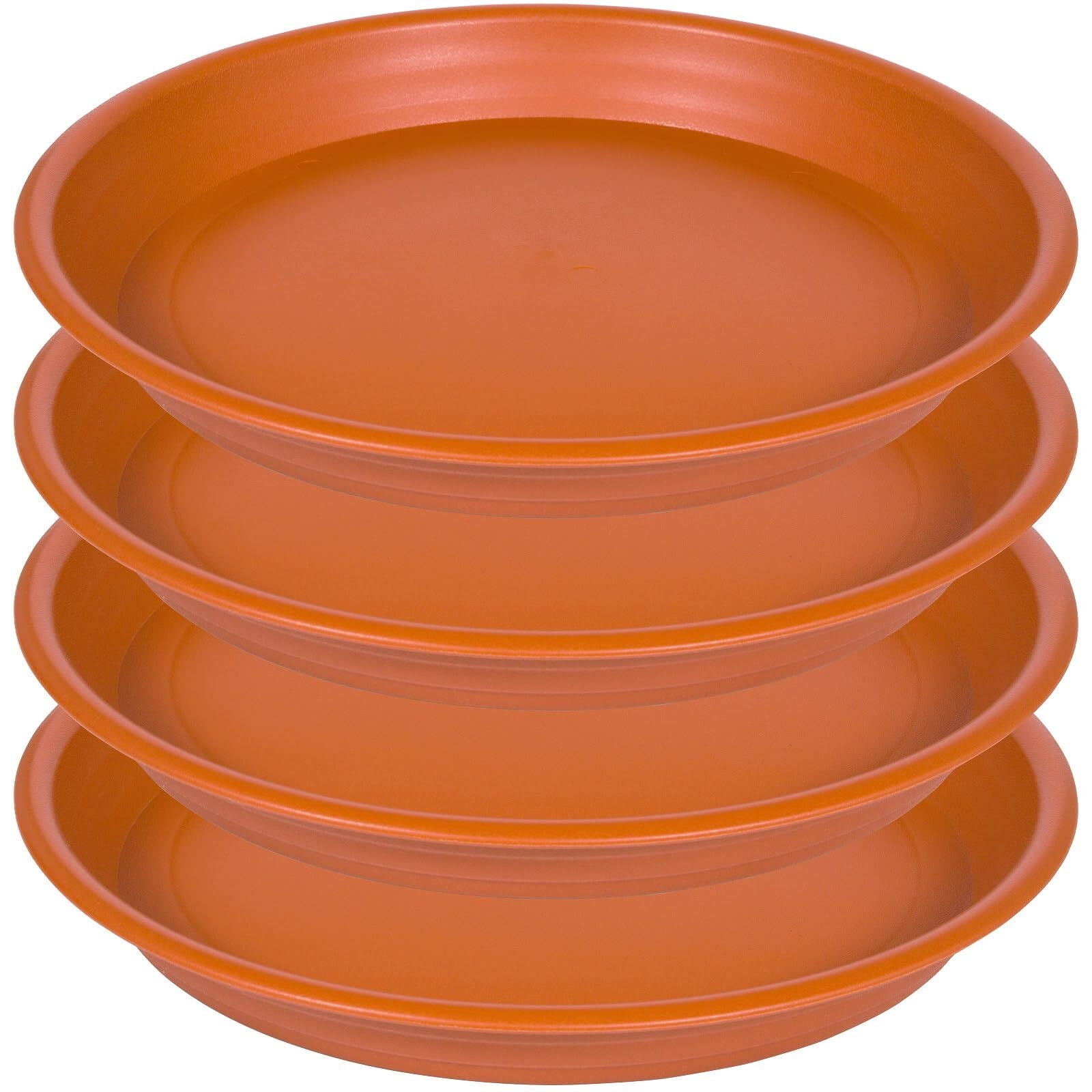 Plant Saucer Pot Tray 14 inch, 4 Packs Plastic Flower Planter Saucers ...
