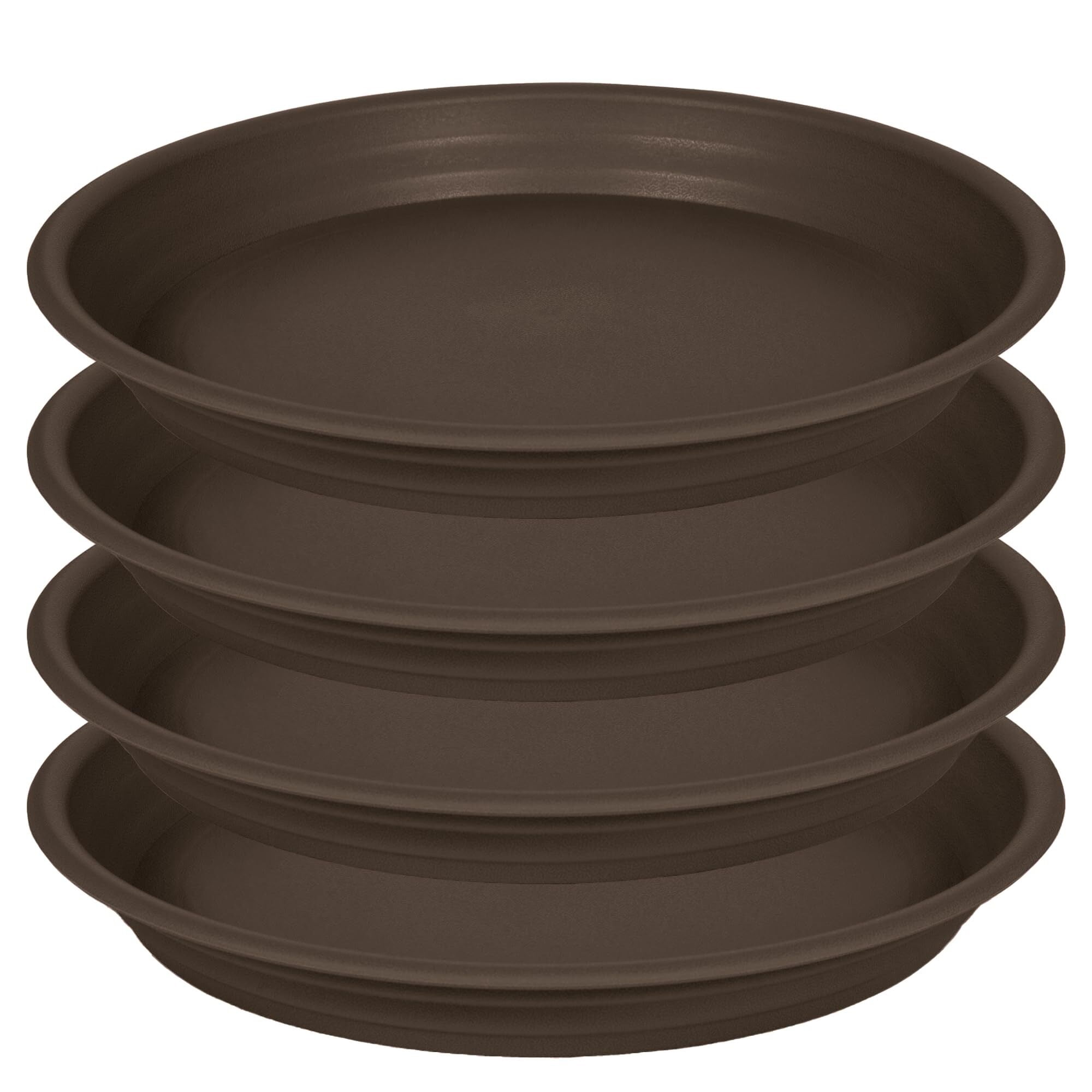Plant Saucer Pot Tray 14 inch, 4 Packs Plastic Flower Planter Saucers ...