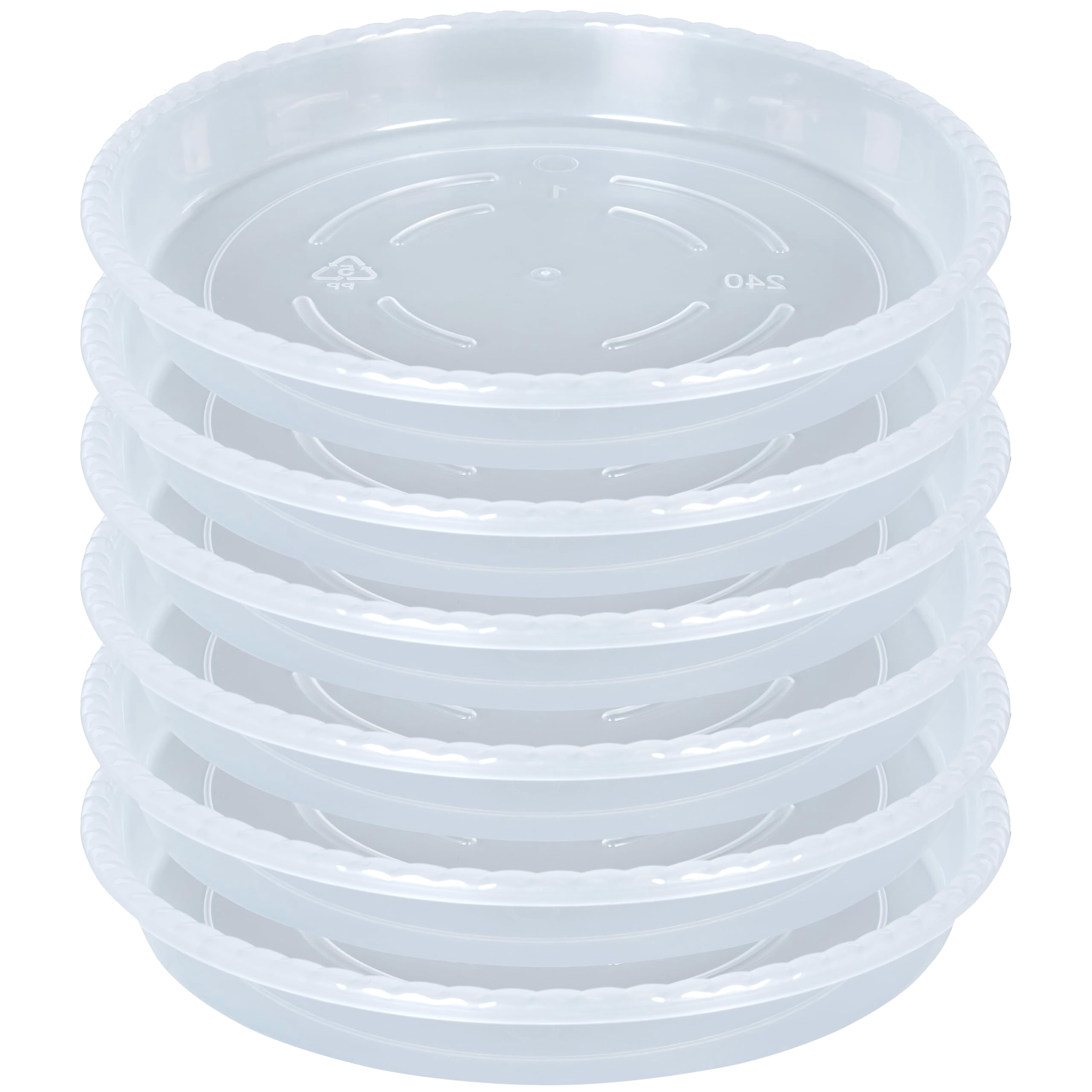 Plant Saucers Set of 6 Clear Plastic Drip Trays Heavy Duty Indoor Plant ...