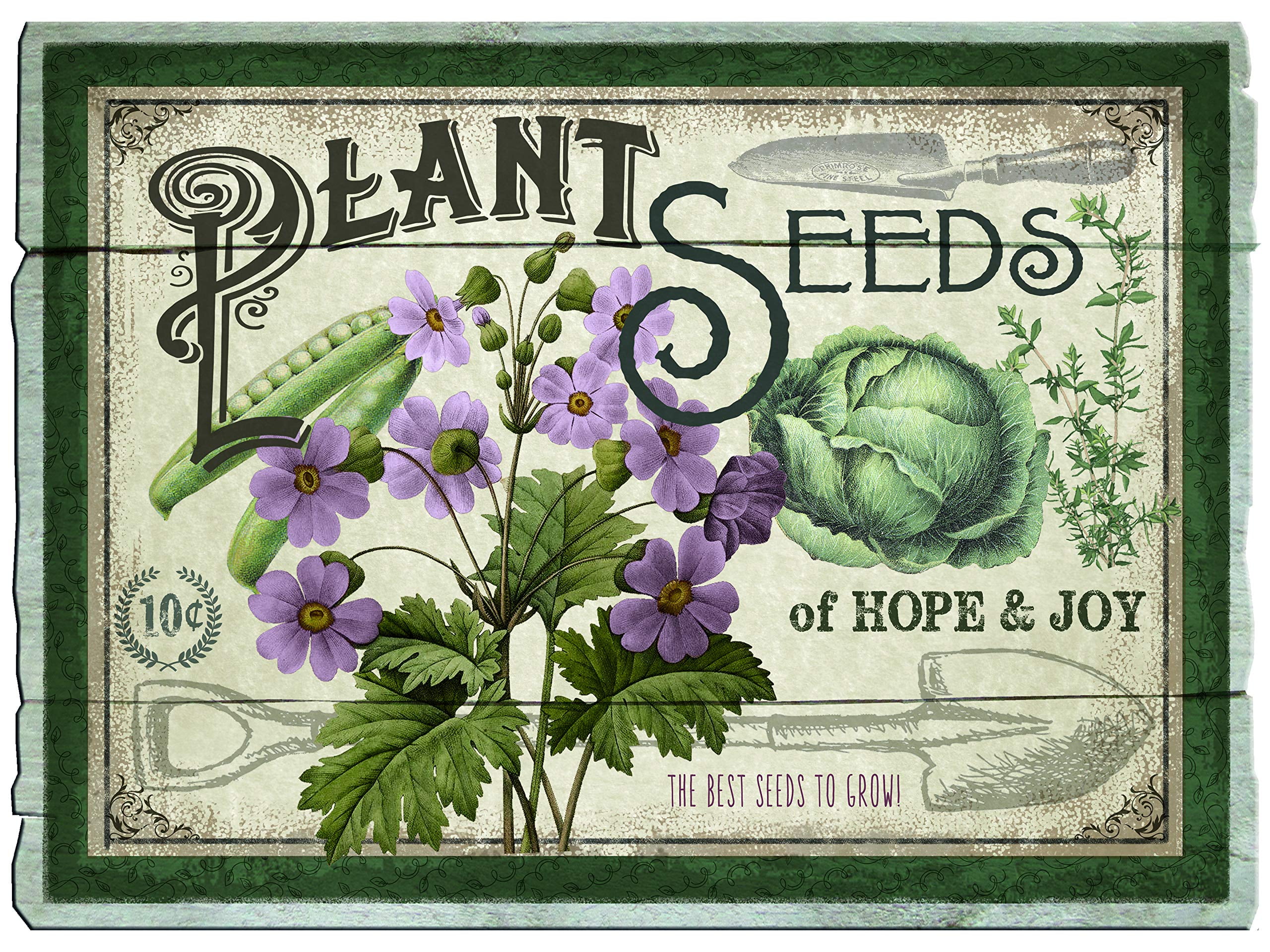 Divinity Boutique Plant Seed Packet Label Floral Purple 12 x 9 Wood ...