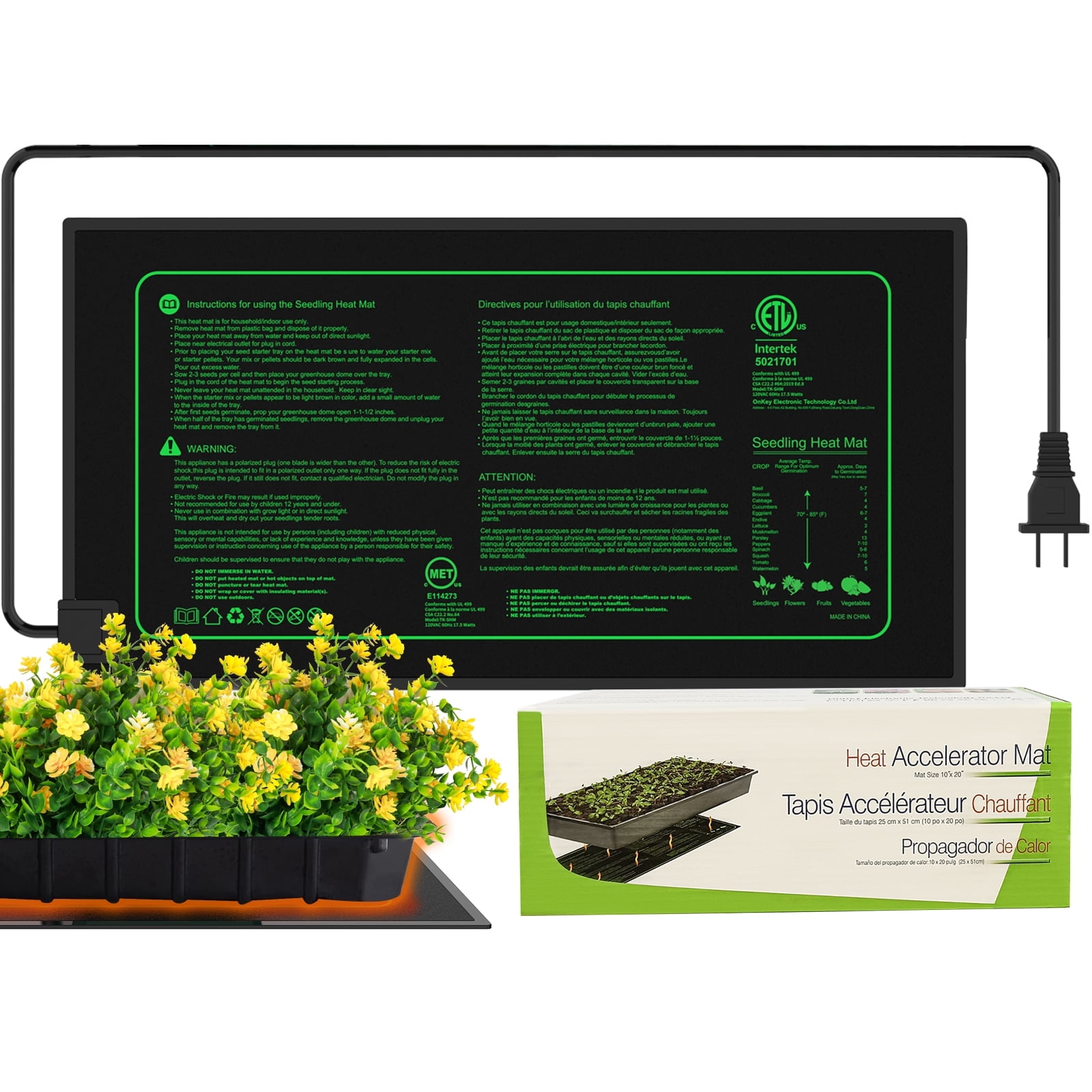 Plant Seedling Heat Mat For Seed Starting Germination Grow Heating Pad ...