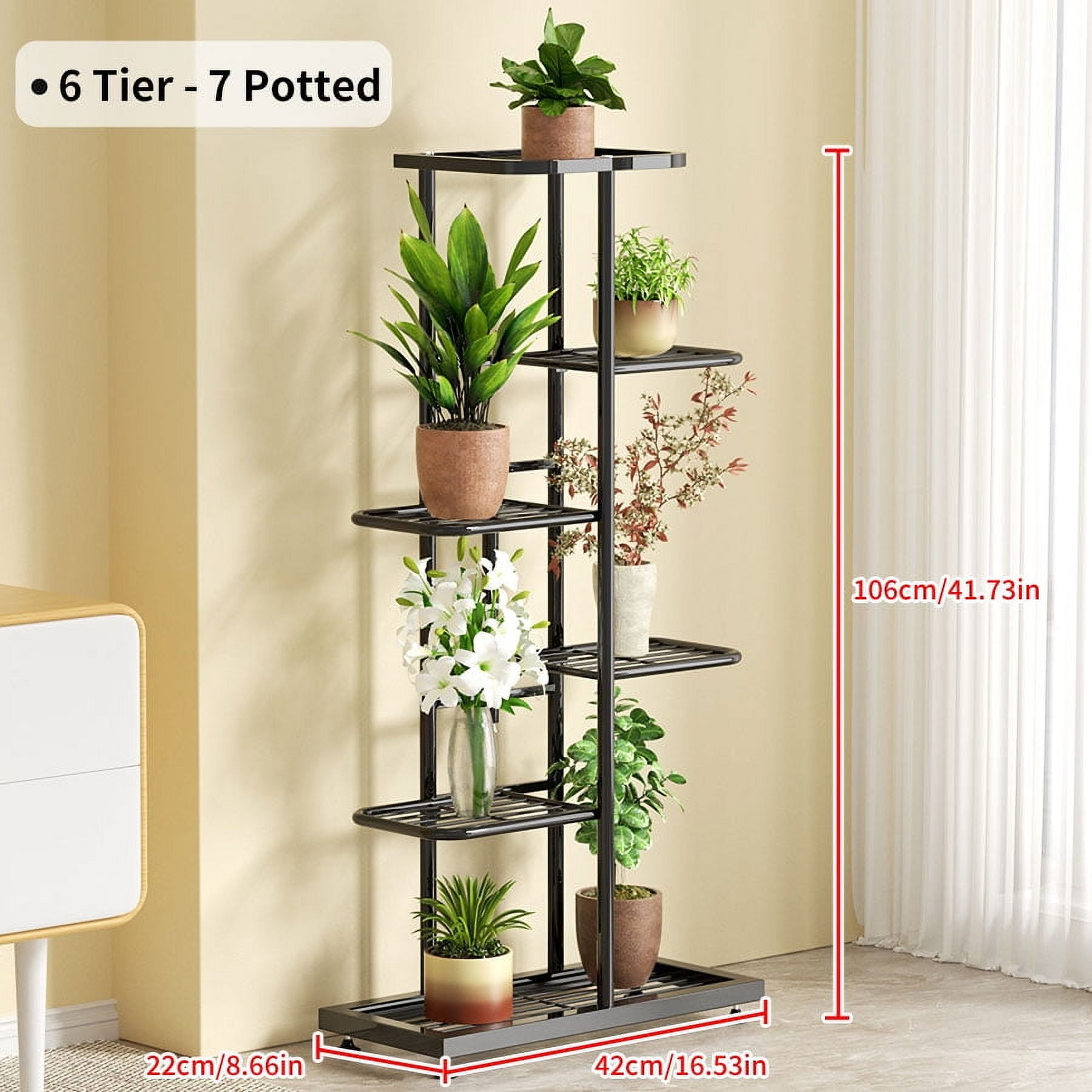 Plant Shelves Iron Potted Flower Plant Stand Rack Multiple Flower Pot ...
