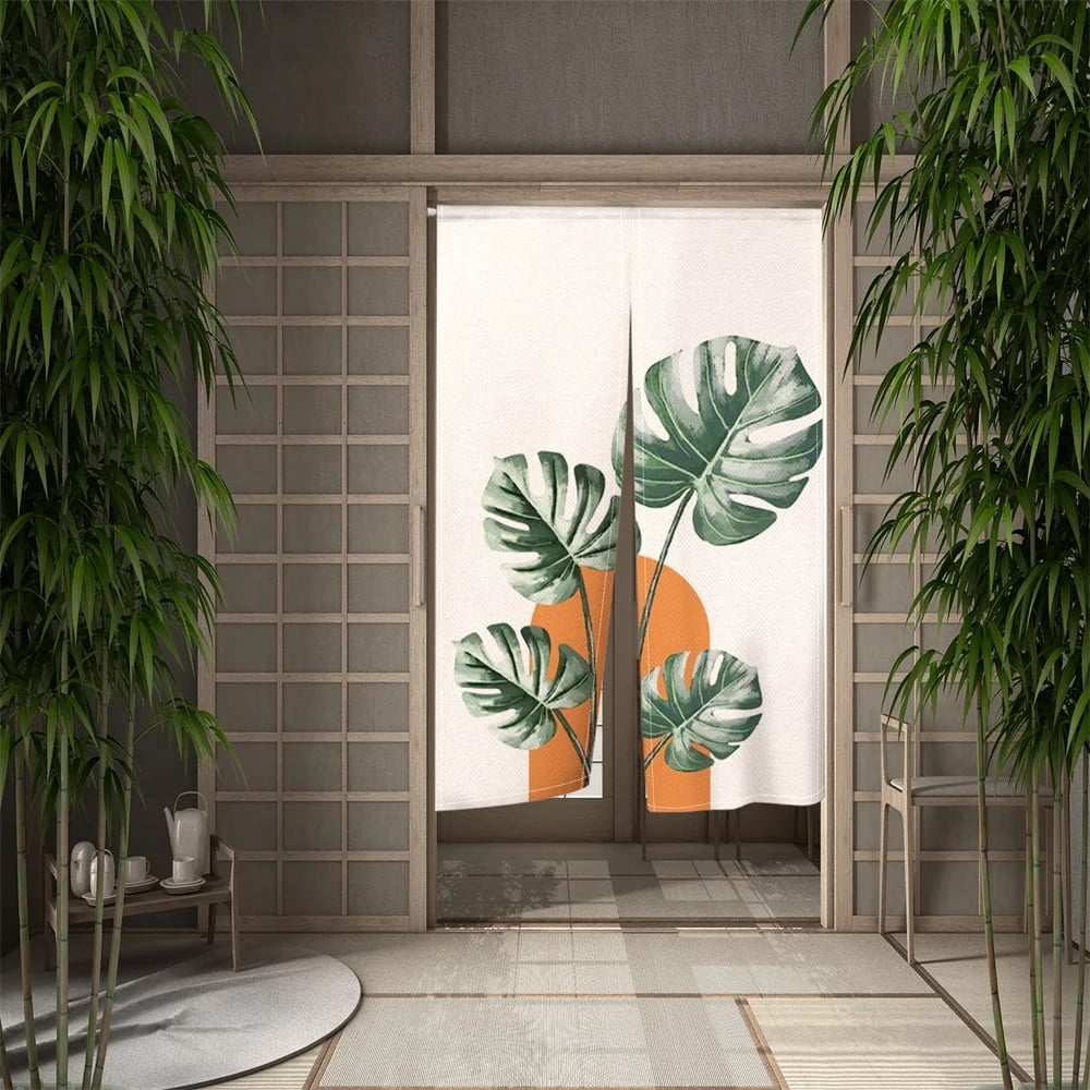 Plant Simple Sense Style Printed Japanese Door Curtain Partition ...