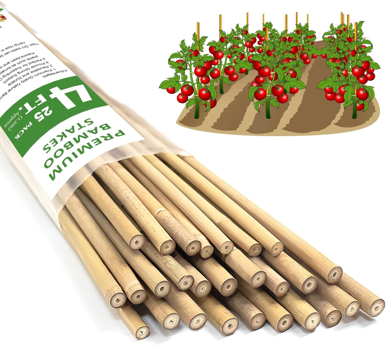 Plant Stakes, Bamboo Stakes,Natural Bamboo Plant Support Stakes,Bamboo ...