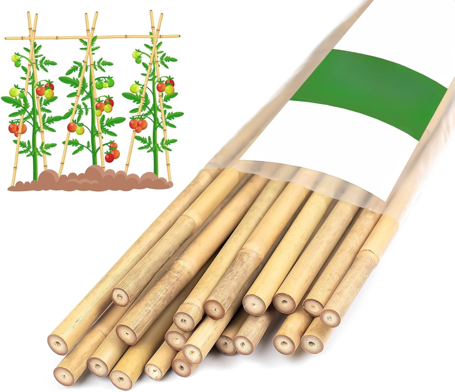 Plant Stakes , Natural Bamboo Sticks Garden Stakes, Plant Support ...