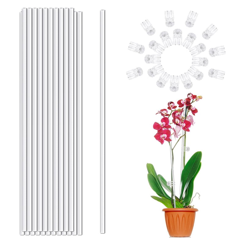 Plant Stakes, Plant Sticks 20PCS Acrylic Clear Plant Support Stakes, 16 ...