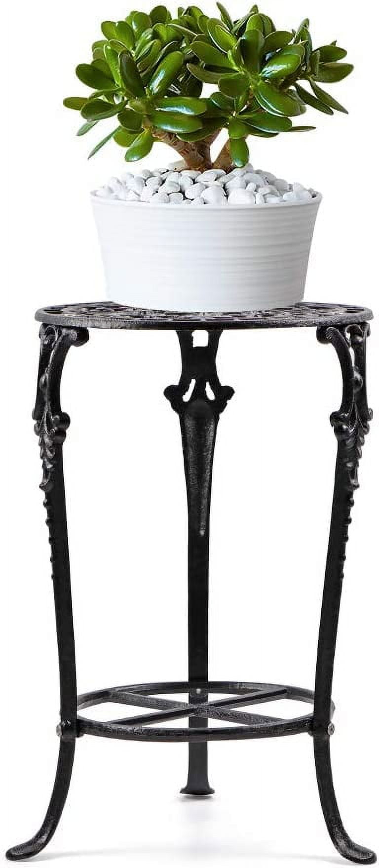 Plant Stand 18.8 Inches Tall, Cast Iron Potted Plant Stand, 2-Tier ...