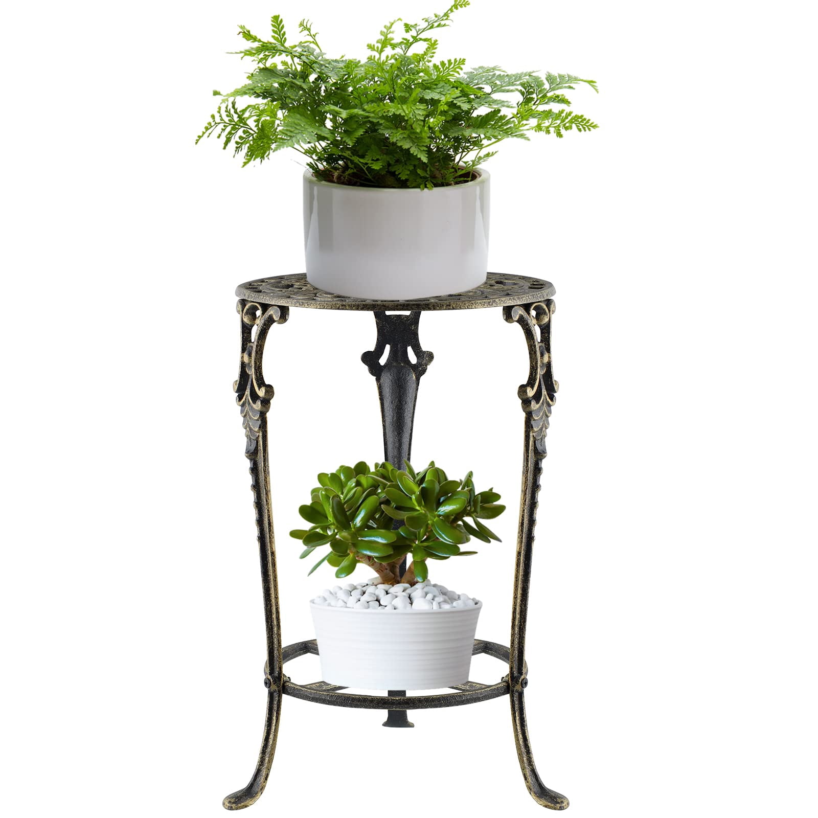 Plant Stand 2-Tier Cast Iron Bronze - Walmart.com