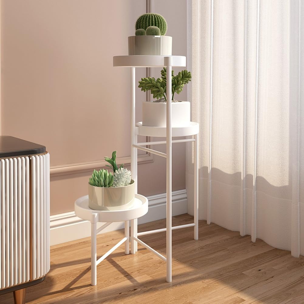 Plant Stand, 3-Tier Corner Flower Shelf Made of Metal with Removable ...