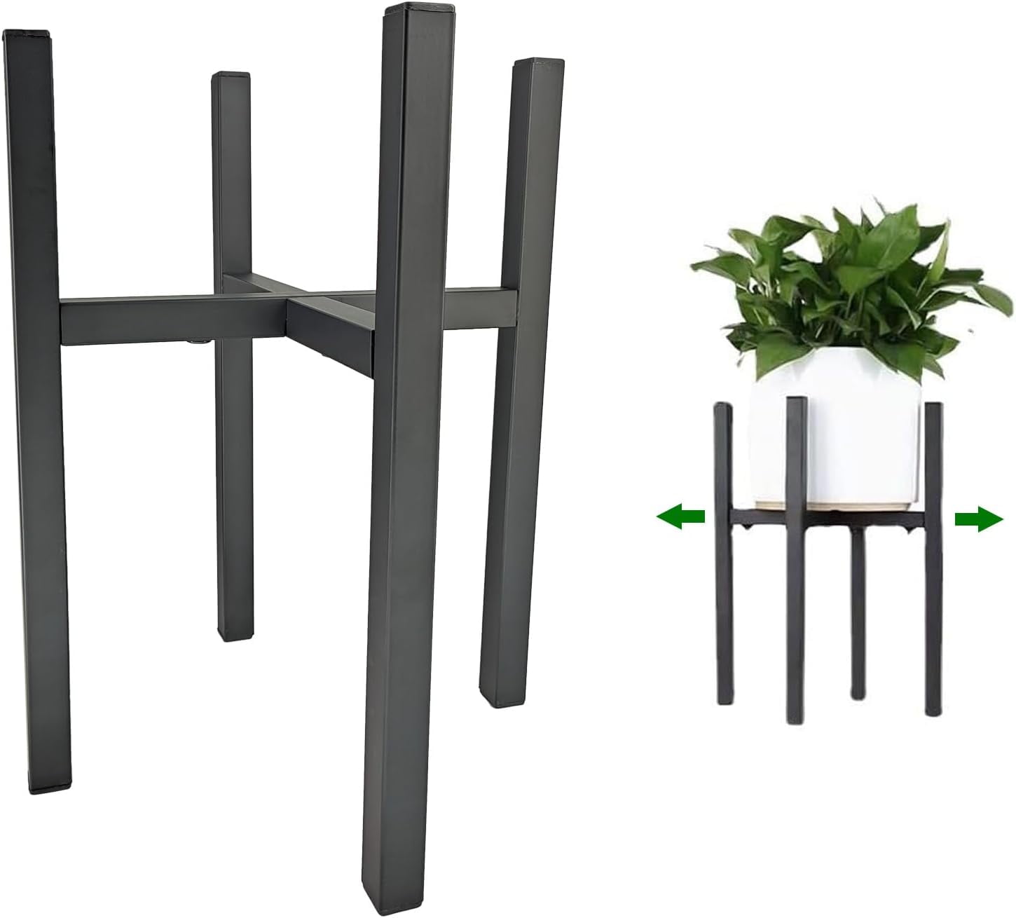 Plant Stand, 4 Tier Moveable Plant Shelf for Indoor Outdoor, Gray Heavy ...