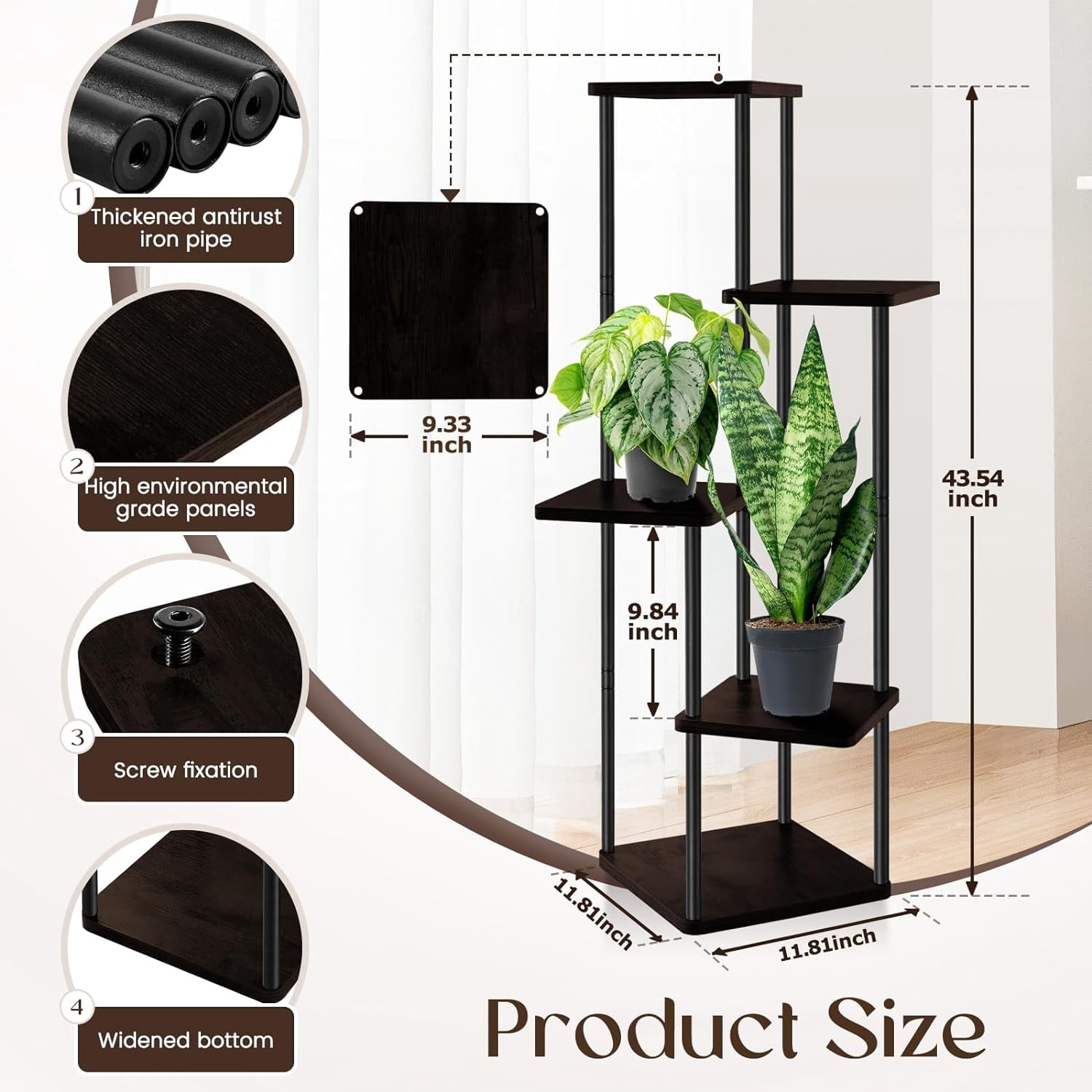Plant Stand, 4 Tier Plant Stands Indoor For Indoor Plants Multiple ...