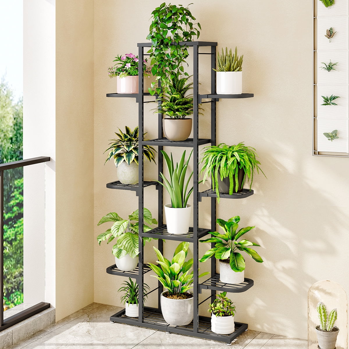 Plant Stand, 5/7 Tier Potted Plant Shelf, Anti Slip Waterproof Corner ...