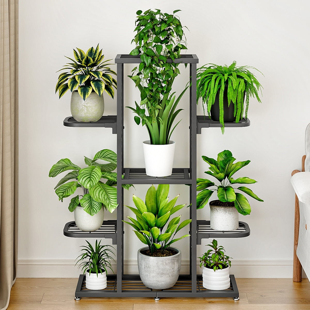 Plant Stand 5 Tier/7 Tier Indoor Metal Flower Shelf Anti Slip Corner ...