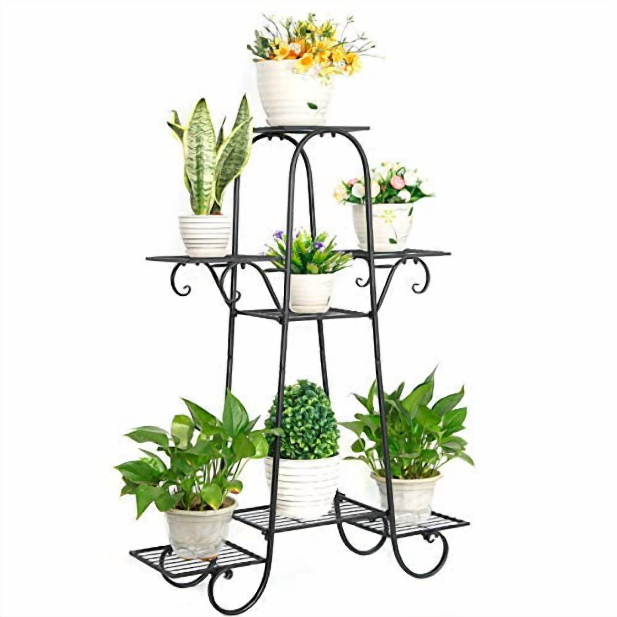 Plant Stand, 5 Tier Metal Plant Display Rack Heavy Duty Garden ...