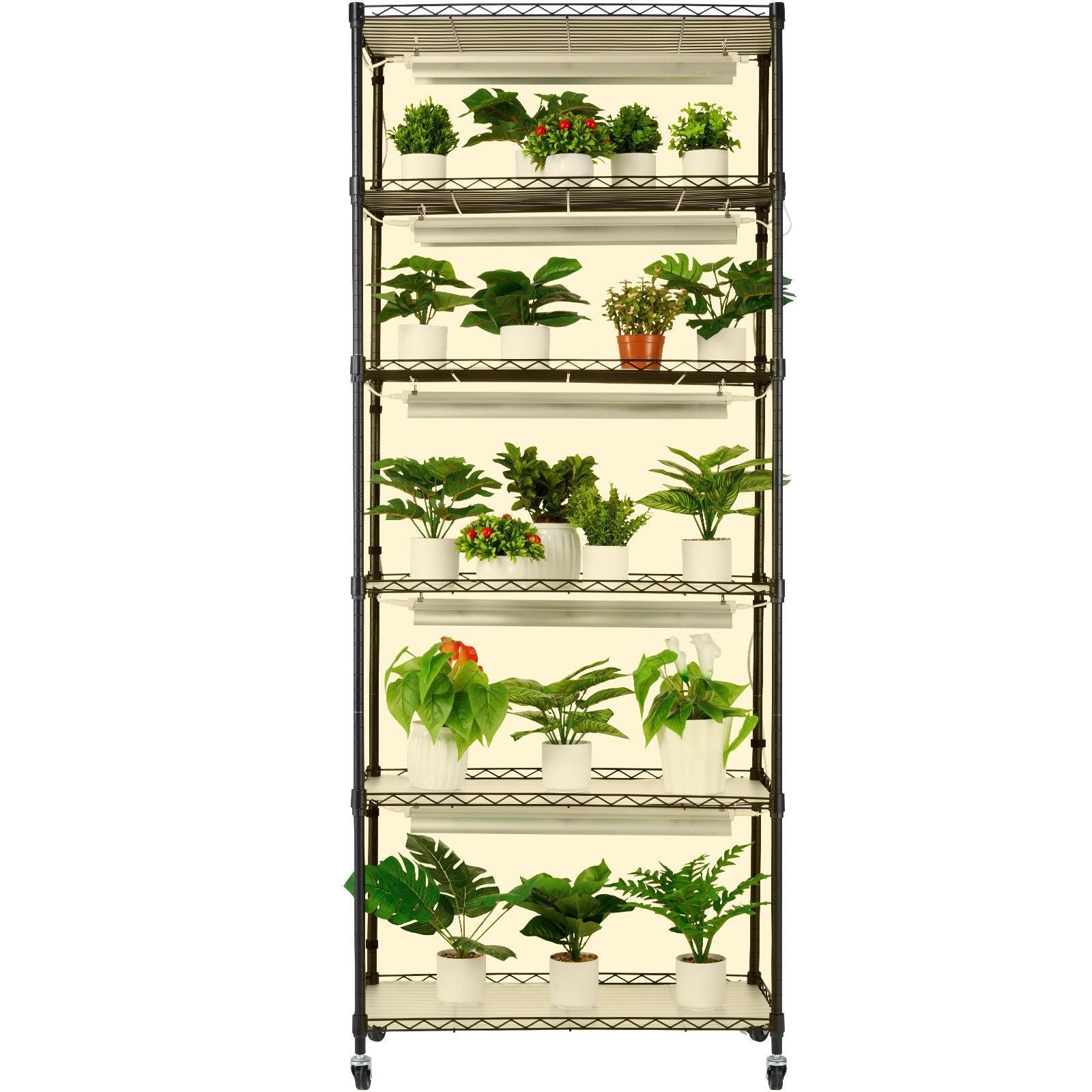 Plant Stand with Grow Light, 6-Tier Large Tall Plant Shelf with 150W ...