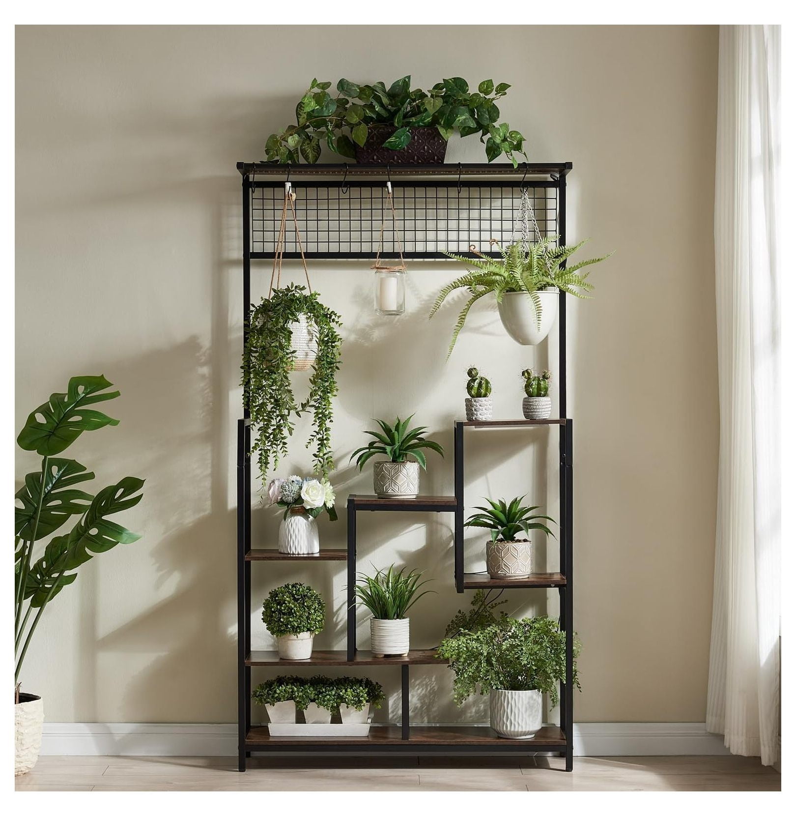 Plant Stand with Grow Lights, Tall Plant Stands Indoor 7 Tiered Metal ...
