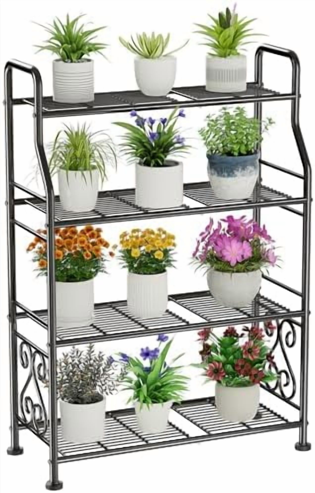 Plant Stand Indoor, 3-Tier Heavy Duty Metal Shelf for Patio & Indoor ...