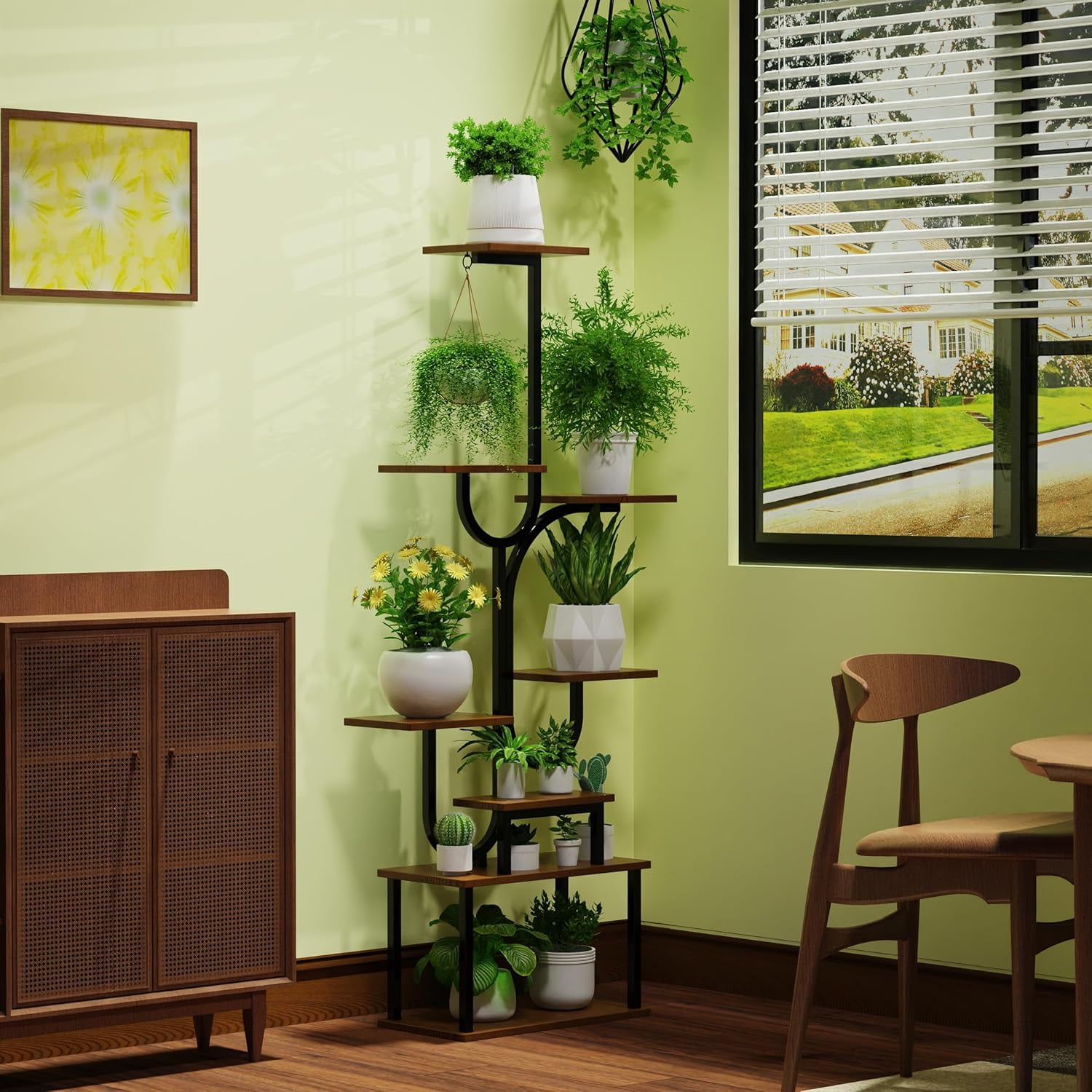 Plant Stand Indoor, 8-Tiered Corner Plant Rack Indoor with grow light ...