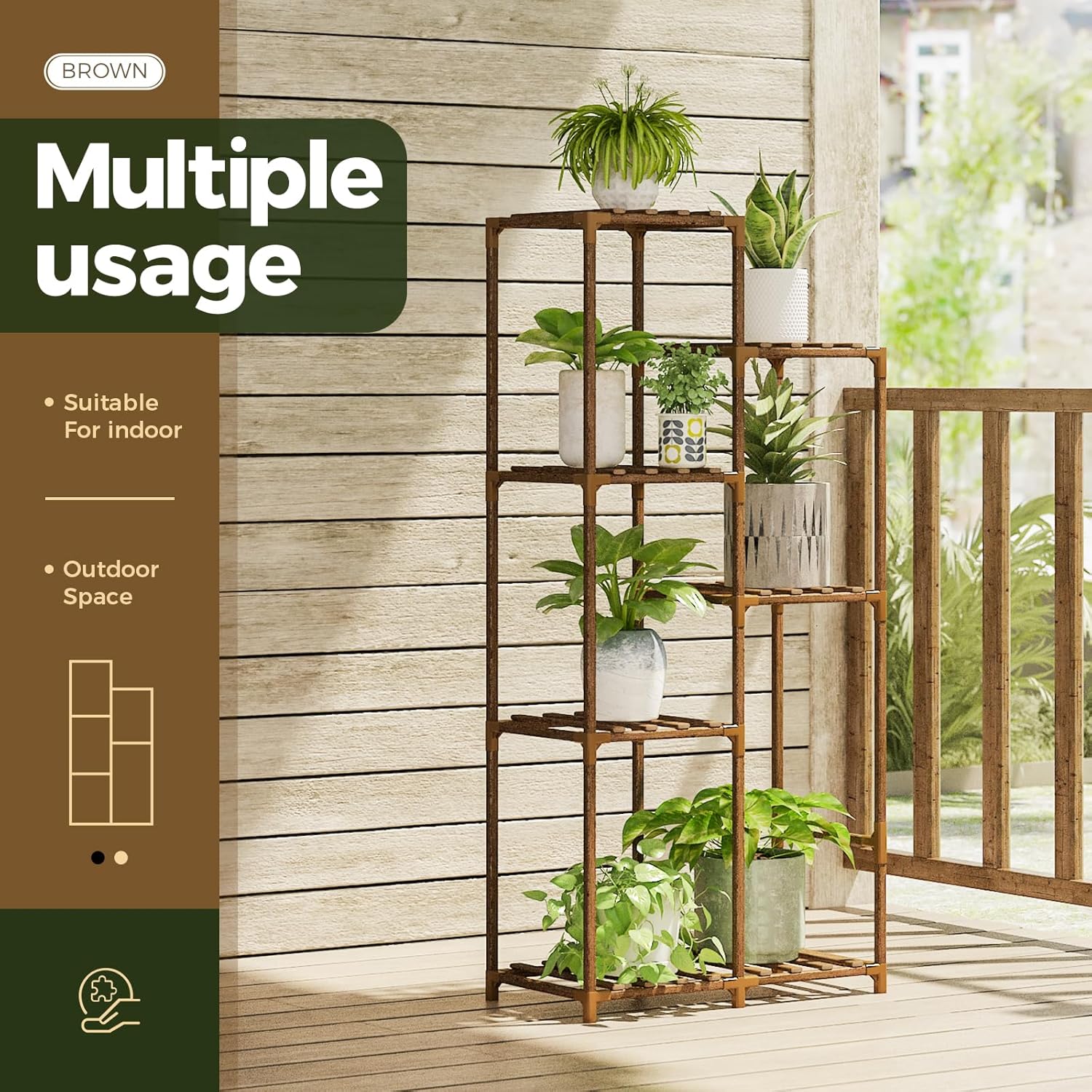 Plant Stand Indoor Corner Plant Shelf Outdoor Wooden Flower Stands For ...