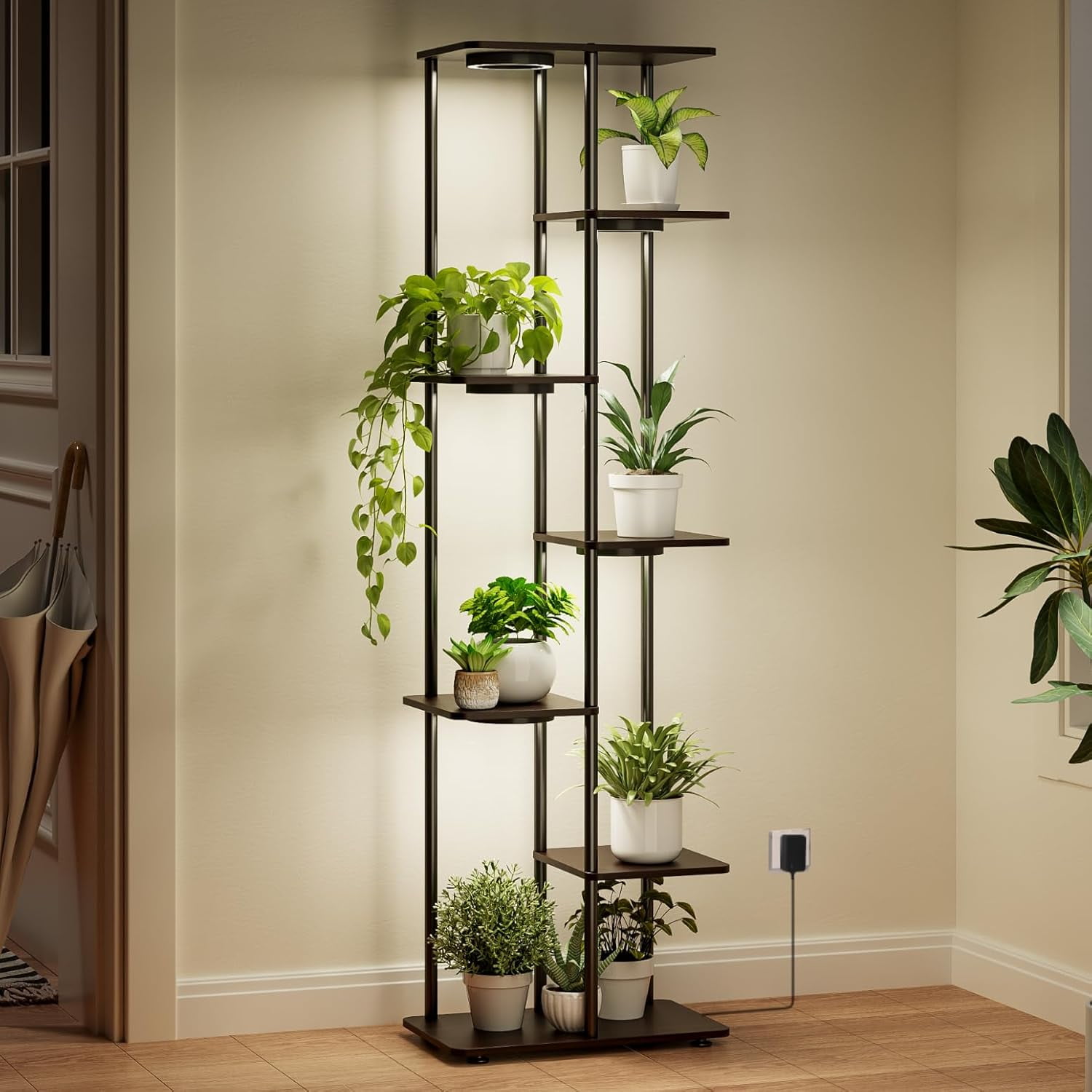 Plant Stand Indoor with Grow Light, 53" High Indoor Plant Shelf, 7 Tier ...