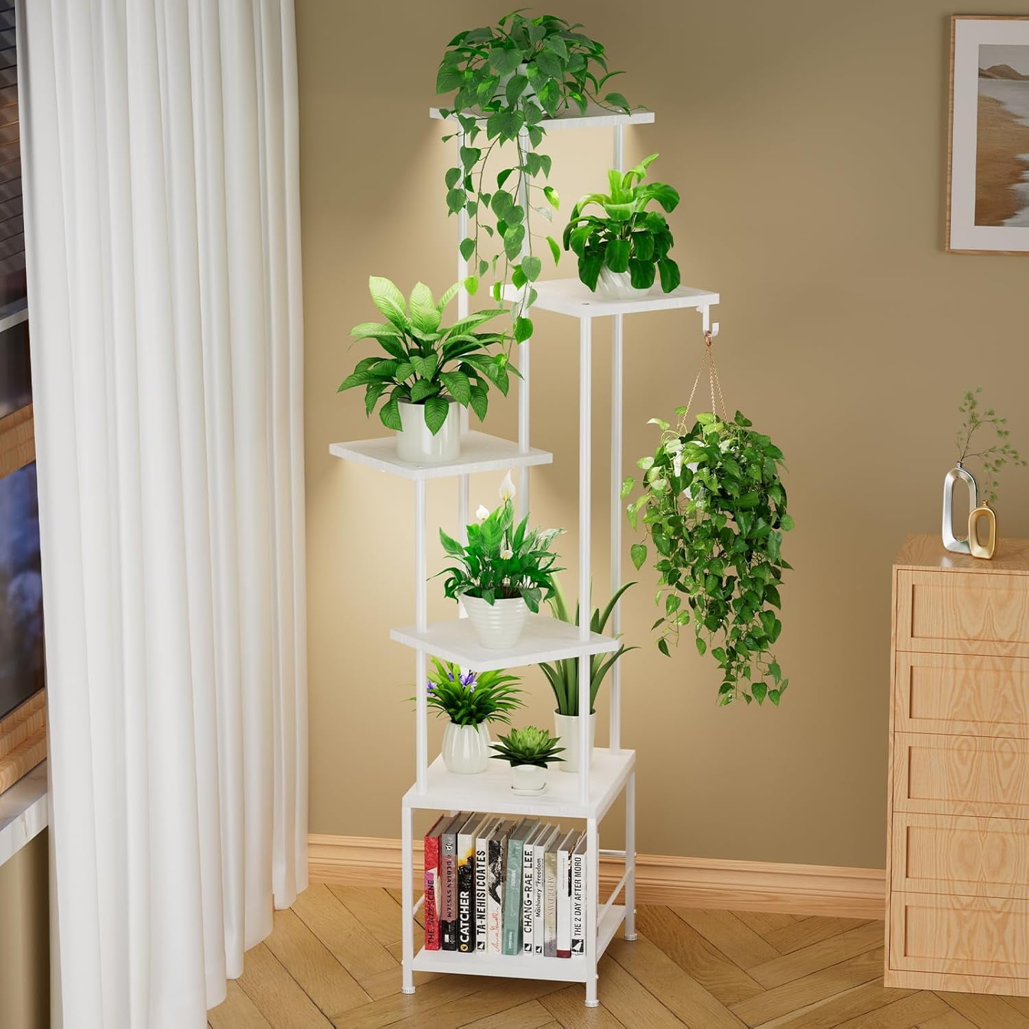 Plant Stand Indoor with Grow Light, 6-Tiered Tall Plant Stand Indoor ...