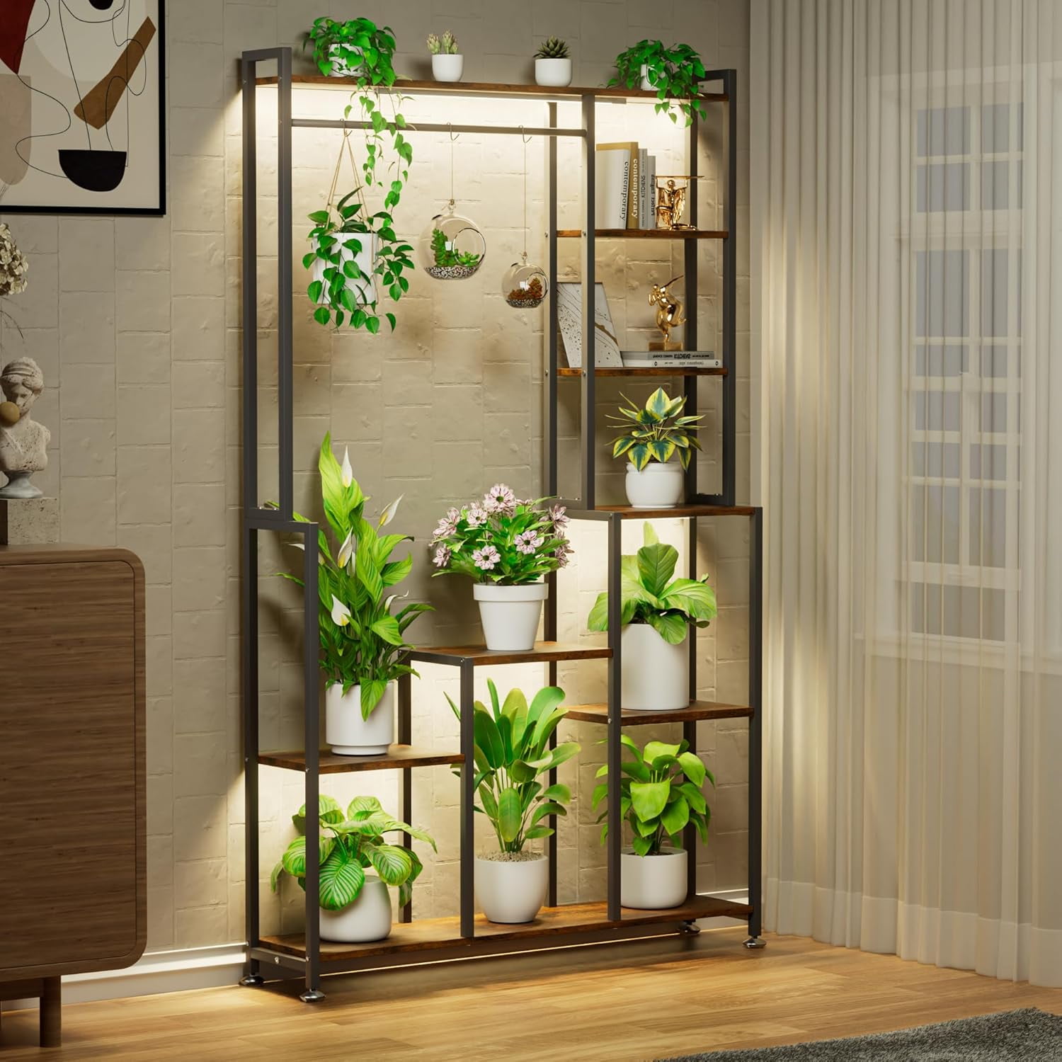 Plant Stand Indoor with Grow Light - 71 Inches Tall Plant Shelf, 8 ...