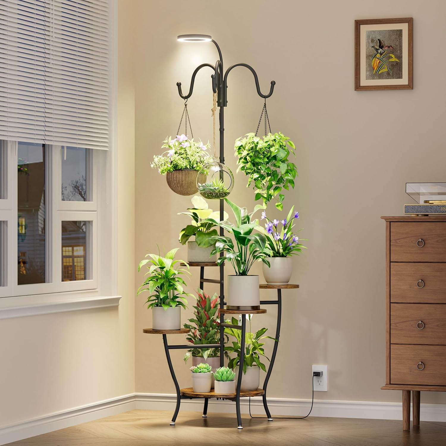 Plant Stand Indoor with Grow Light - 72" Tall Plant Shelf Indoor, 5 ...