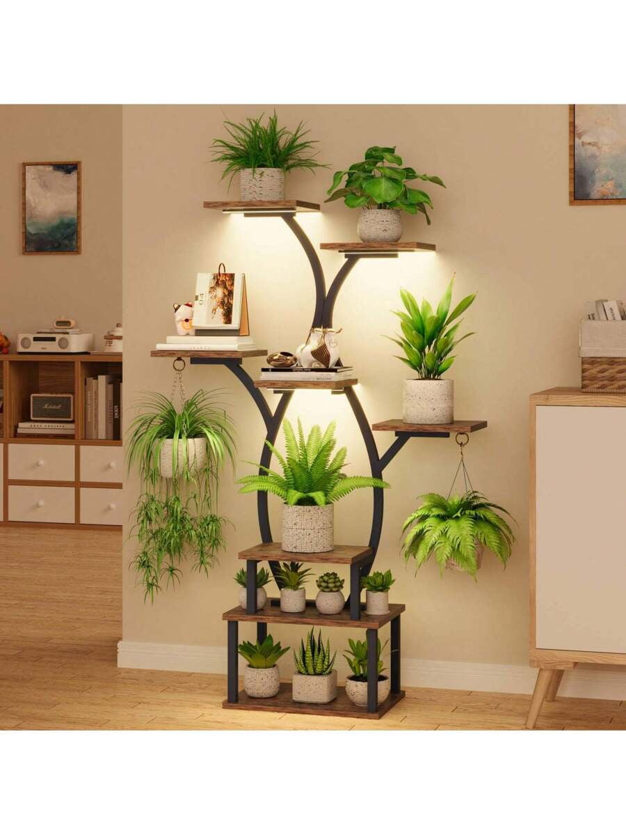 Plant Stand Indoor With Grow Light, 8 Tiered Plant Shelf Indoor For ...
