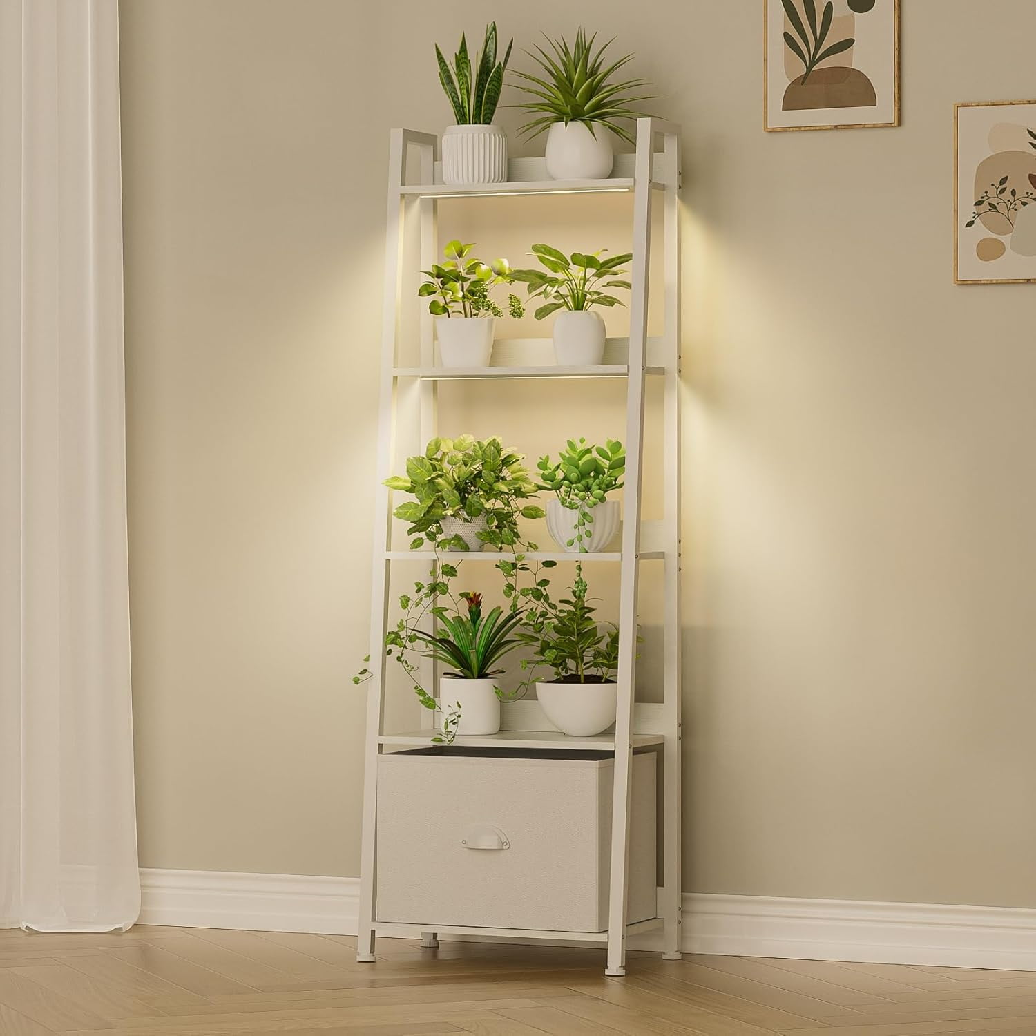 Plant Stand Indoor with Grow Lights, 5-Tier Metal Plant Shelf with ...