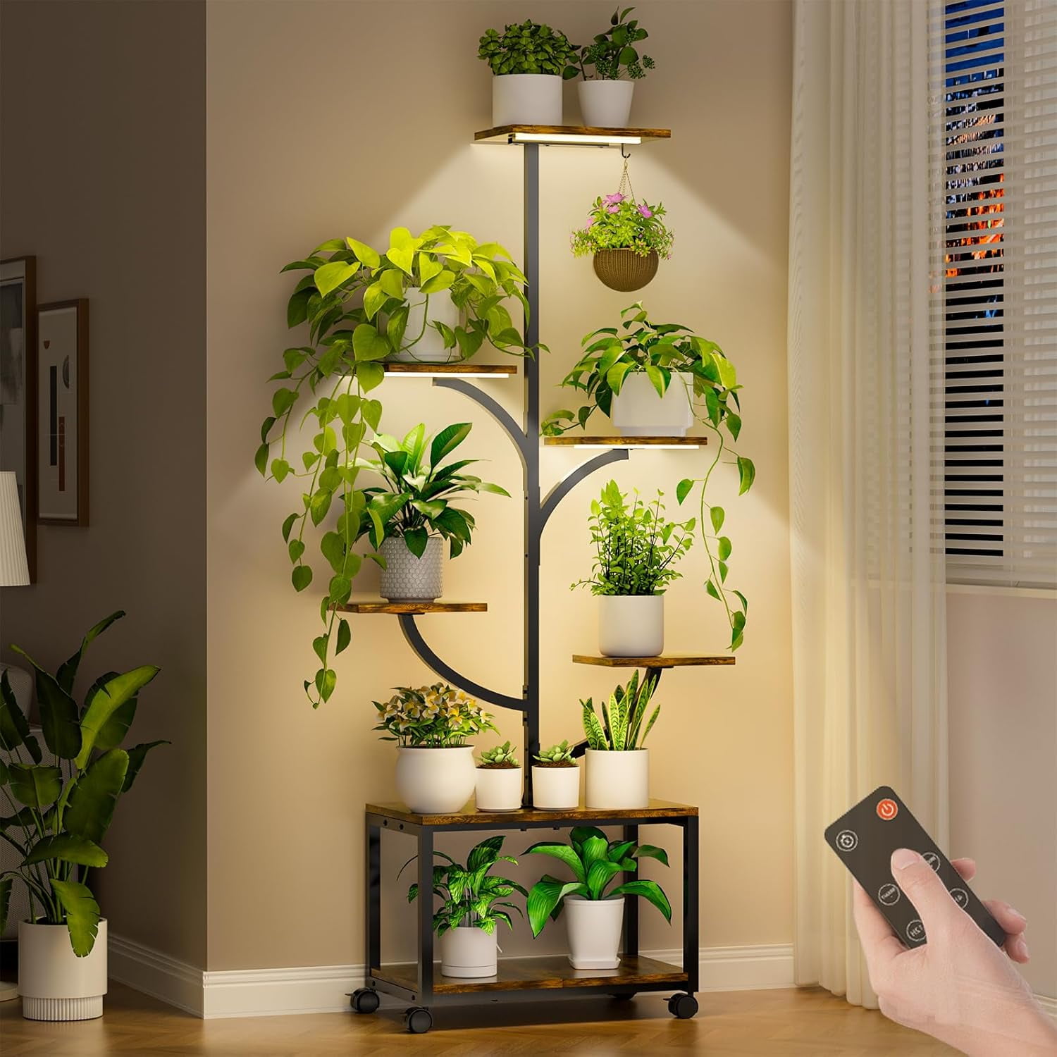 Plant Stand with Grow Lights, 60" Tall 7-Tier Corner Plant Stand for ...