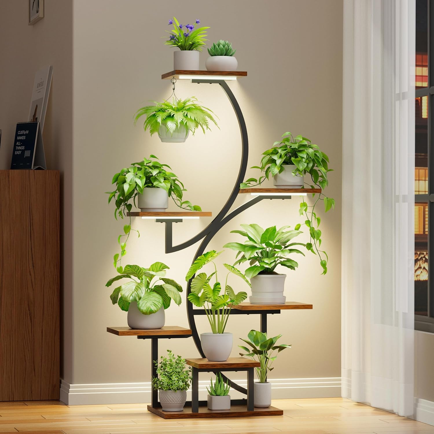 Plant Stand Indoor with Grow Lights, 7 Tiered Plant Shelf Indoor, 44 ...