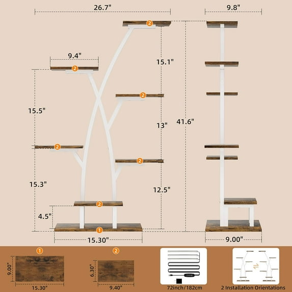 Plant Stand Indoor with Grow Lights - 7 Tiered Plant Shelf Indoor ...