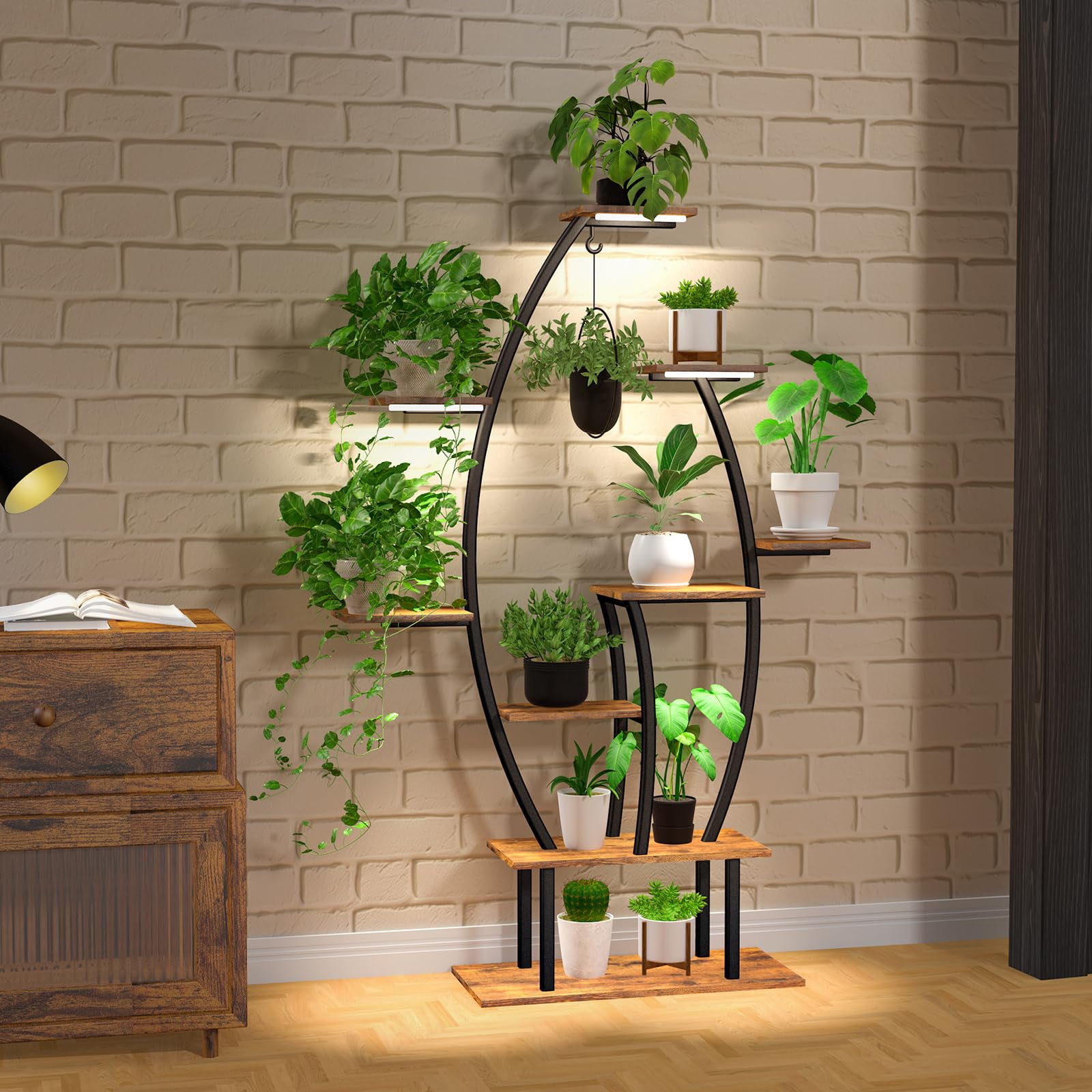 Plant Stand Indoor with Grow Lights - 8 Tiered Tall Plant Shelf, Metal ...