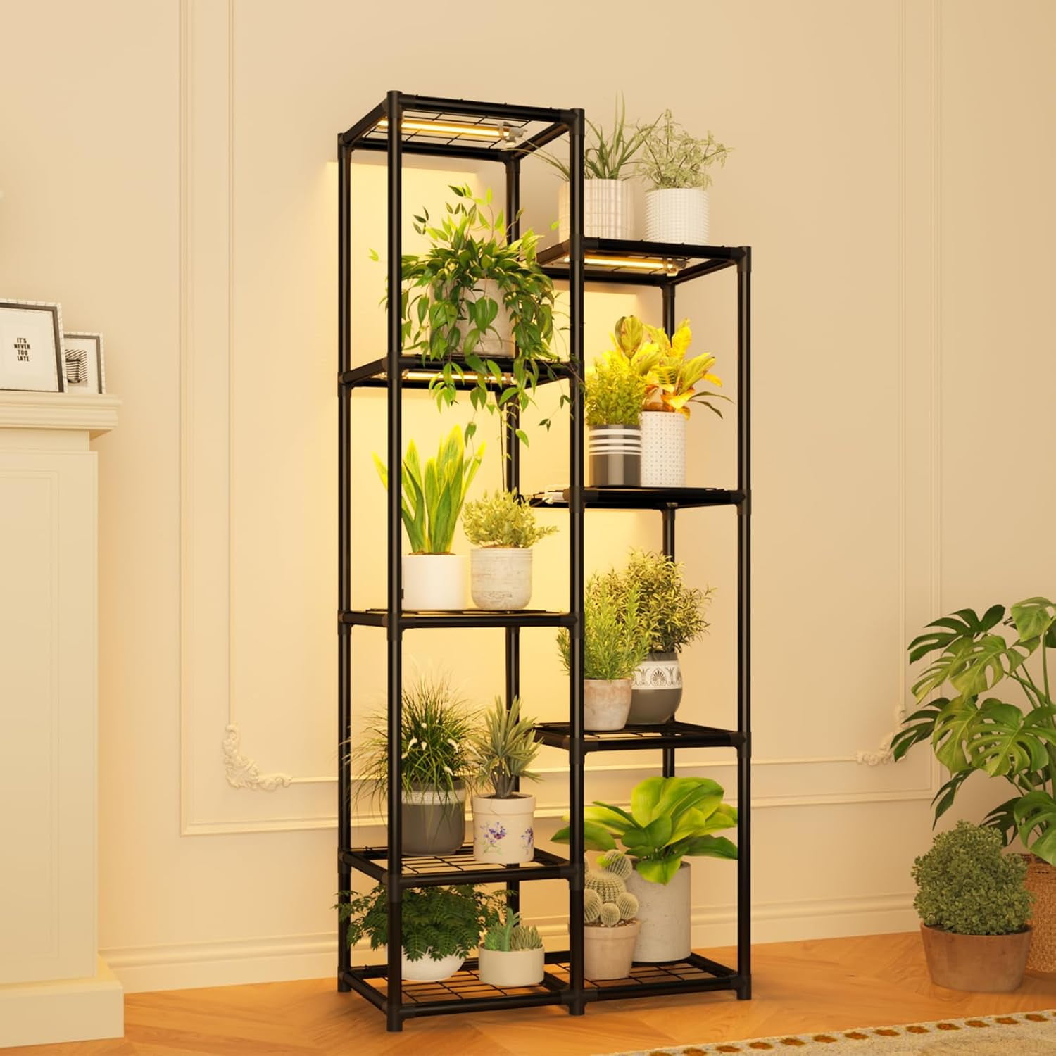 Plant Stand Indoor with Grow Lights Tall Plant Shelf Outdoor Plant Rack ...