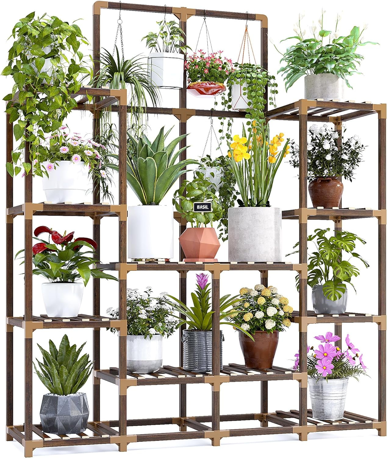 Large Plant Stand Indoor Outdoor Wood Tiered Plant Shelf for Multiple ...