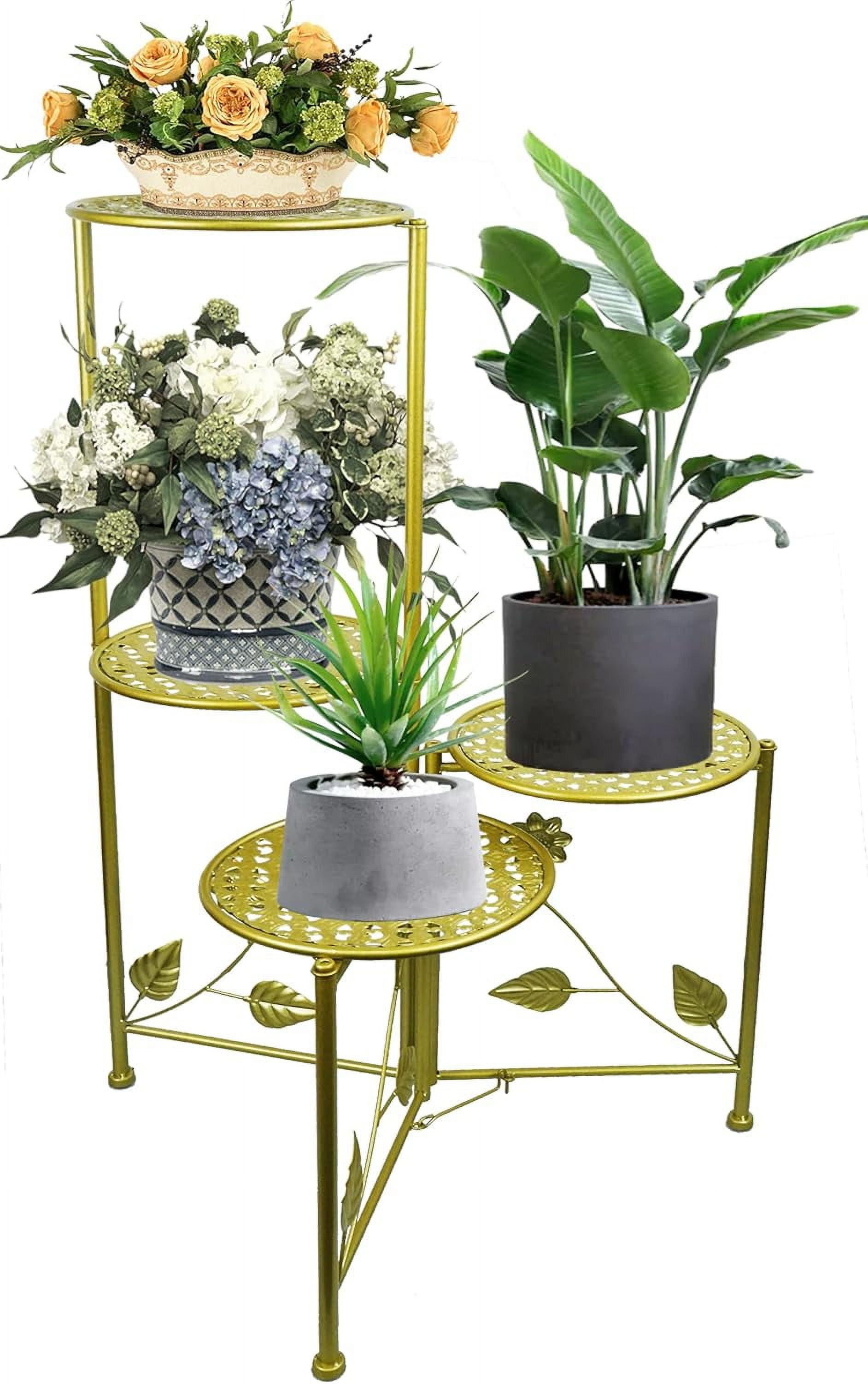 Plant Stand Indoor Outdoor, 3/4 Tier 30" Tall Metal Flower Pot Holder ...