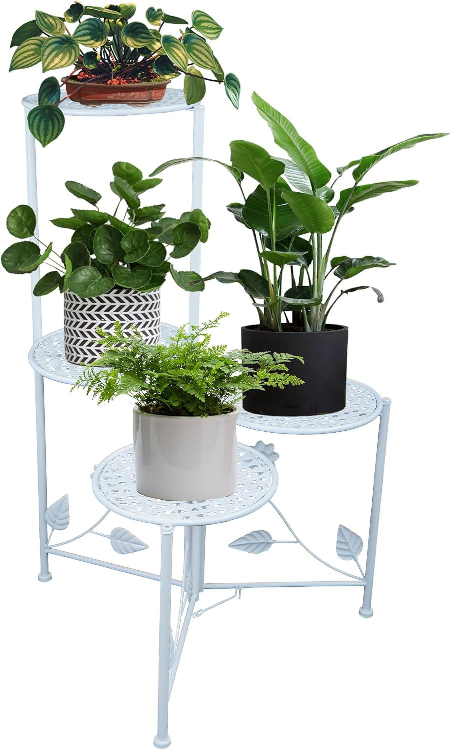 Plant Stand Indoor Outdoor, 3/4 Tier 30" Tall Metal Flower Pot Holder ...
