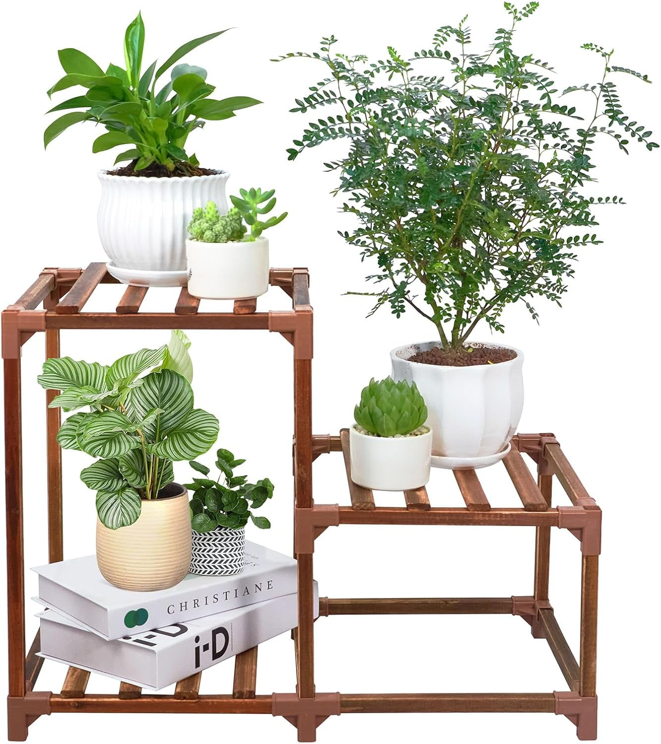Plant Stand Indoor Outdoor 3 Tiers Wood Plant Shelf for Multiple Plants ...
