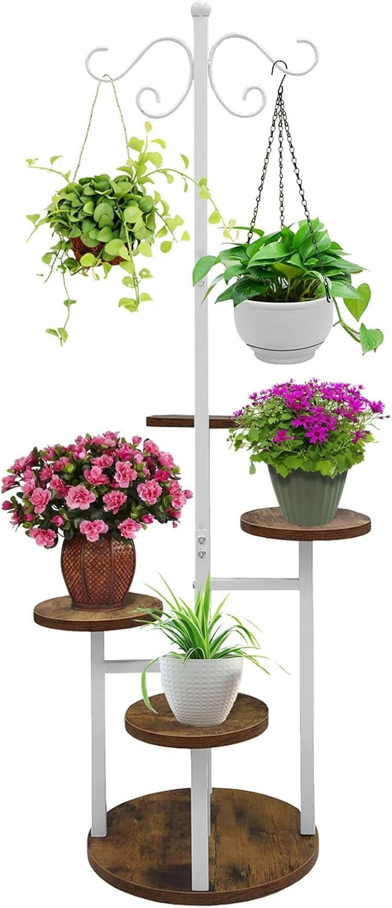 Plant Stand Indoor Outdoor, 4 Tier Hanging Plant Stands, Multiple Plant ...
