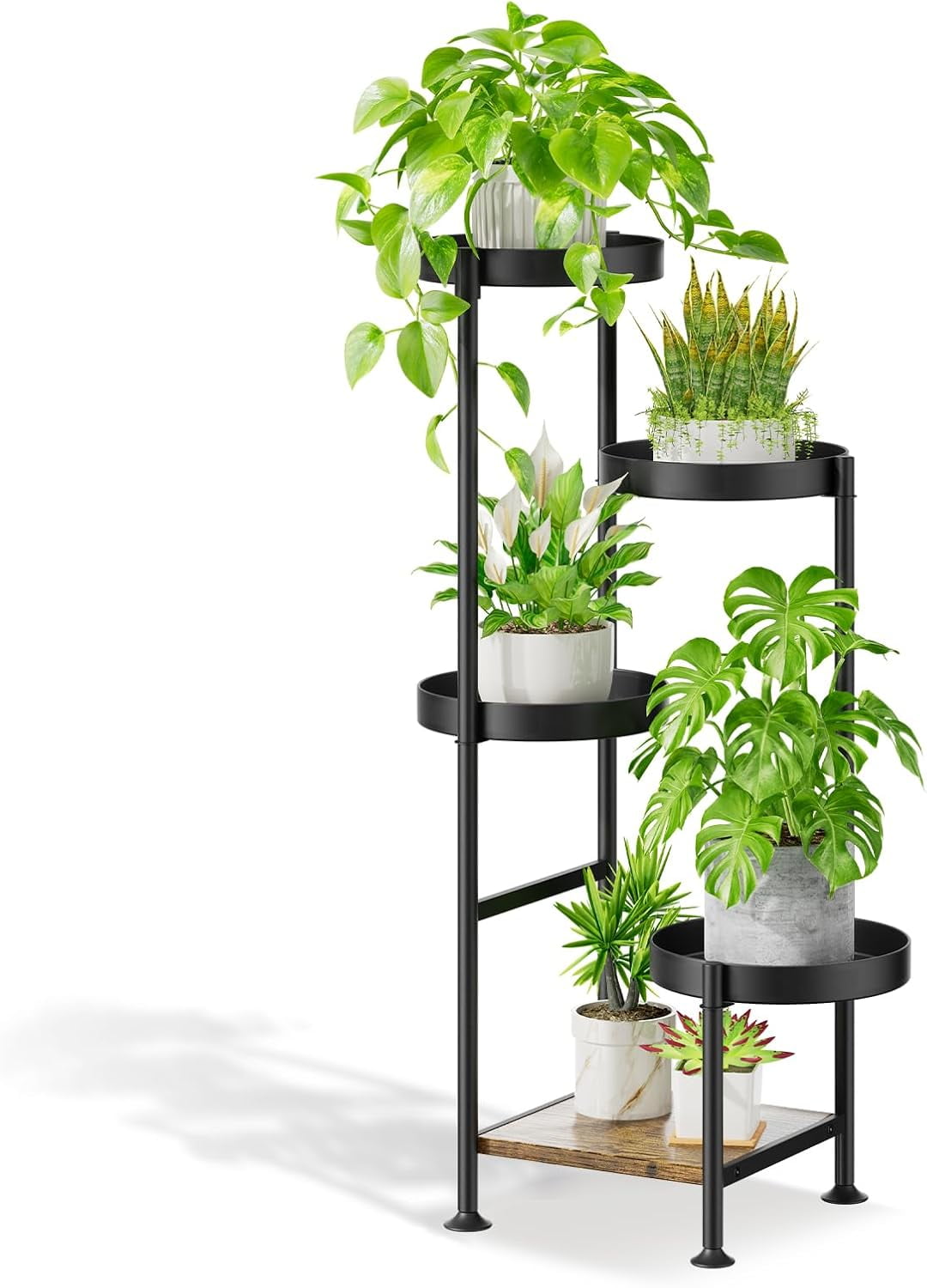 Plant Stand Indoor Outdoor, 5 Tier Metal Flower Pot Shelf Holder ...